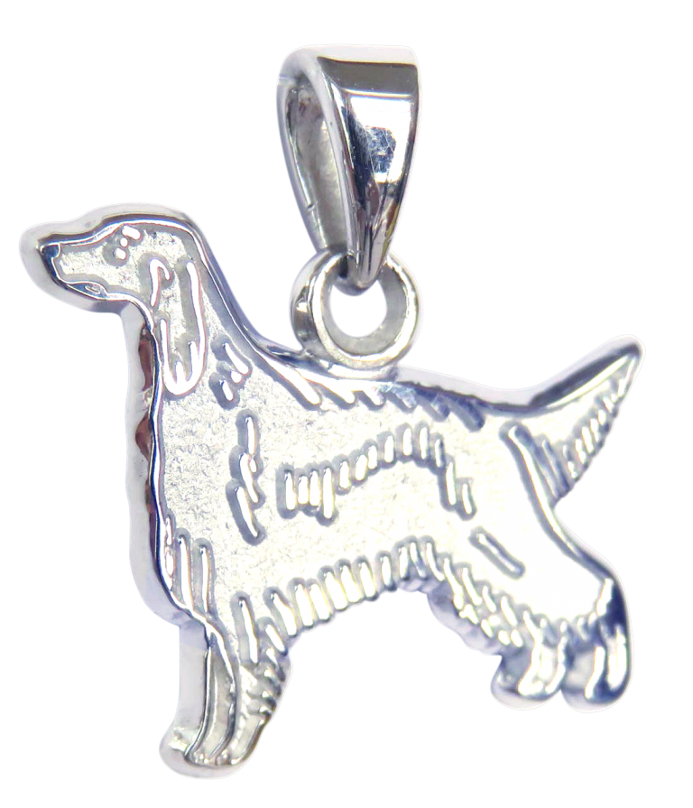 Irish Setter Charm or Pendant in Sterling or 14K Gold | Hunting Horn Too