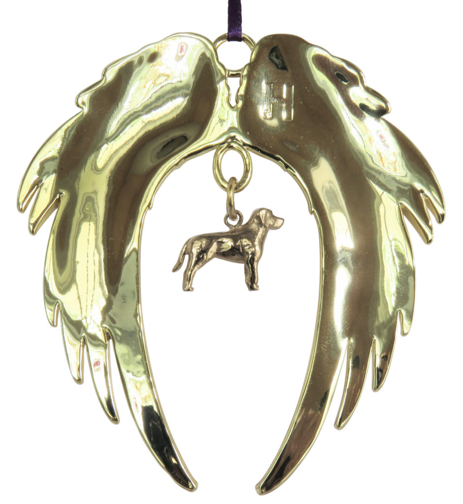 LABRADOR RETRIEVER Gold Plated Angel Wing Memorial Christmas Holiday ...